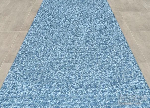 Breno Koupelnová pěnová předložka SOFTY-TEX 79917.6 mozaika, šíře 130 cm, Modrá