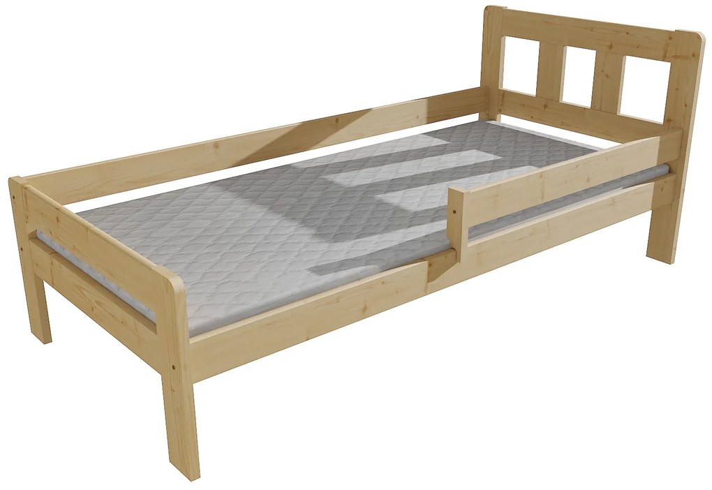 Vomaks Dětská postel se zábranou VMK010C KIDS Rozměr: 70 x 160 cm, Barva: surové dřevo