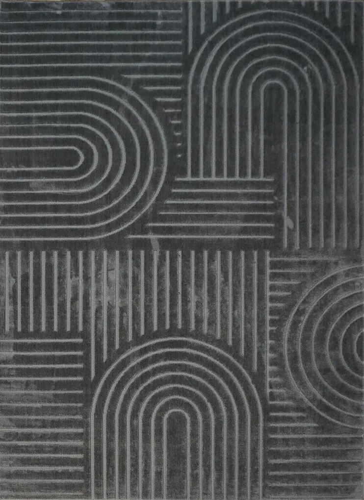 BE Koberec Zen Garden Collection 2405 DARK GREY - šedý obdélníkový Rozměr: 60x100 cm
