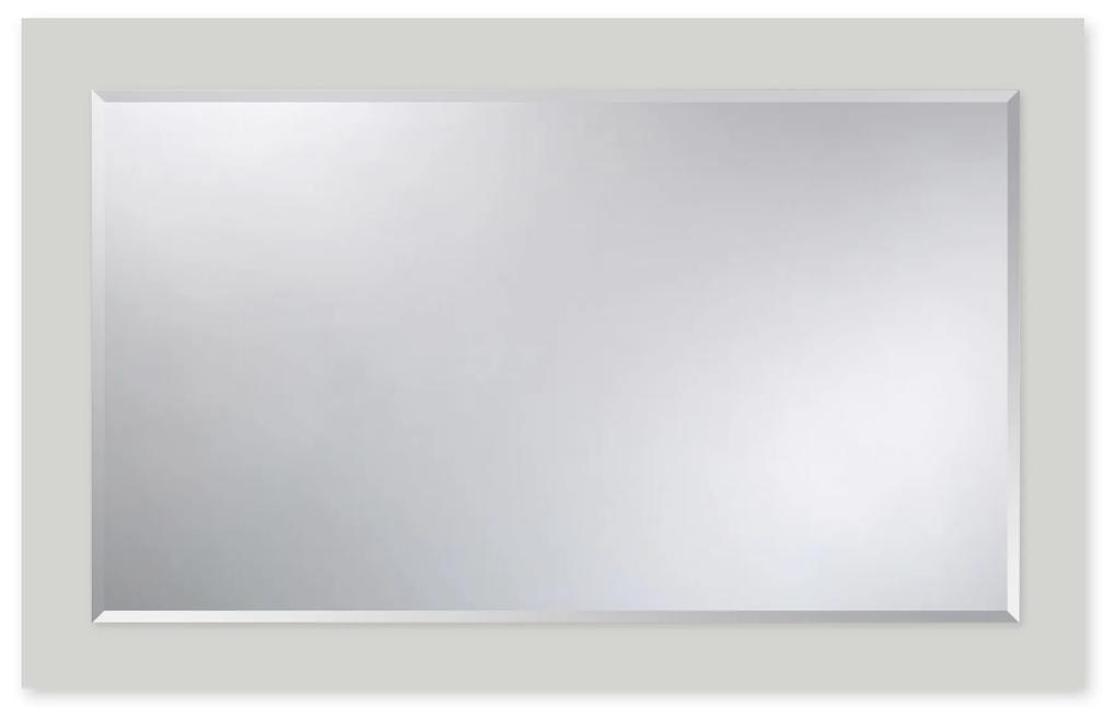 Amirro Fazetované zrcadlo na zeď do pokoje do ložnice dekorativní AKZENT WHITE - 55 x 88 cm na lacobelovém podkladu v odstínu bílé 411-118