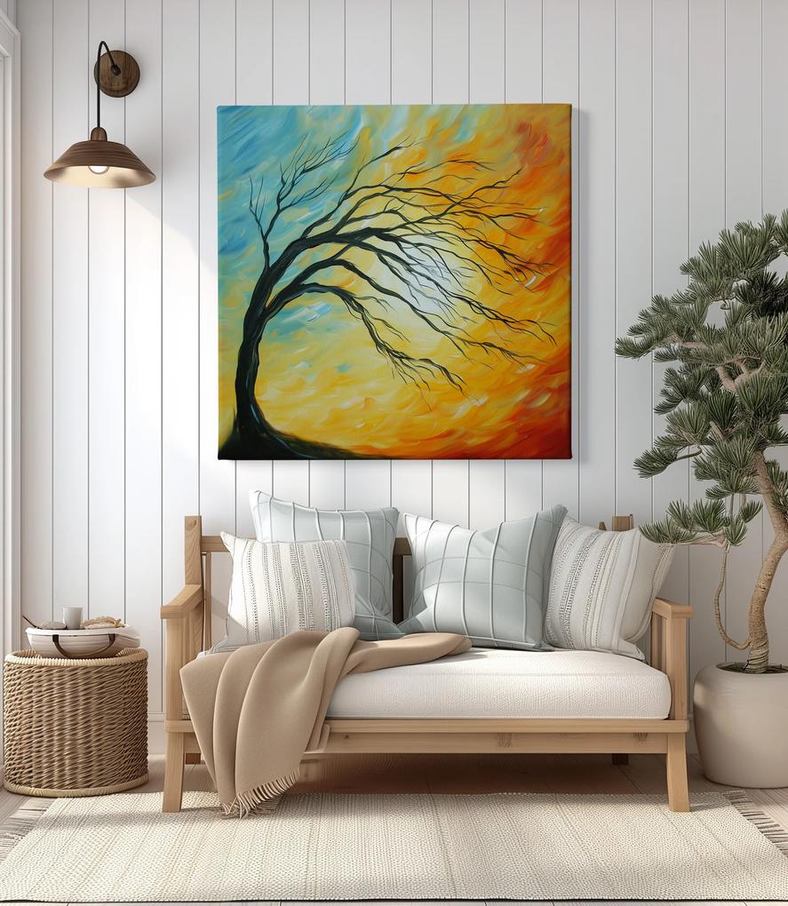 Obraz na plátně - Strom života Plápolání duše FeelHappy.cz Velikost obrazu: 100 x 100 cm