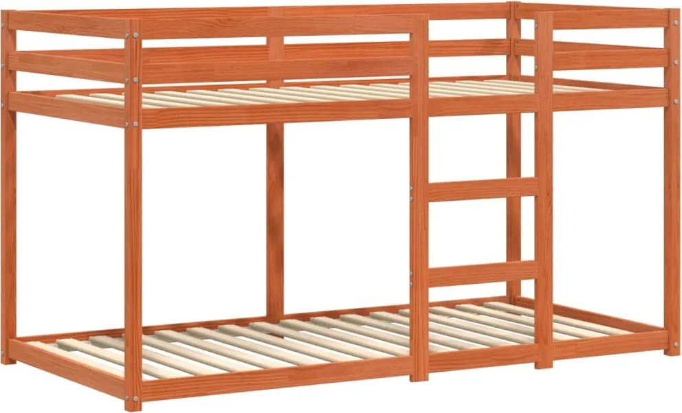 Patrová postel voskově hnědá 90x190 cm masivní borové dřevo 3214875