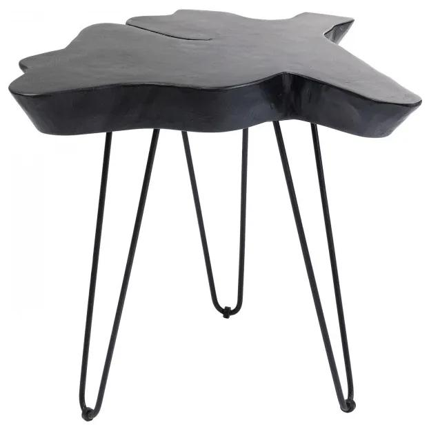 Černý Dřevěný odkládací stolek Aspen  50 × 50 cm KARE DESIGN