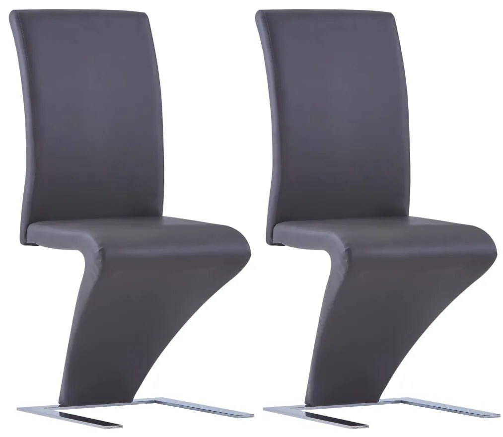 281668 vidaXL Jídelní židle s cik-cak designem 2 ks šedé umělá kůže