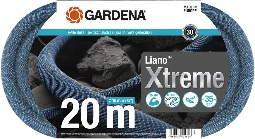 Zahradní hadice gardena hadice zahradní, textilní liano xtreme 19 mm, 3/4" - délka 20 m