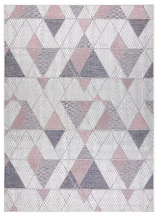 koberec SISAL SION Geometrický, Trojúhelníky 3006 ploché tkaní ecru / velikost 160x220 cm | krásné koberce cz