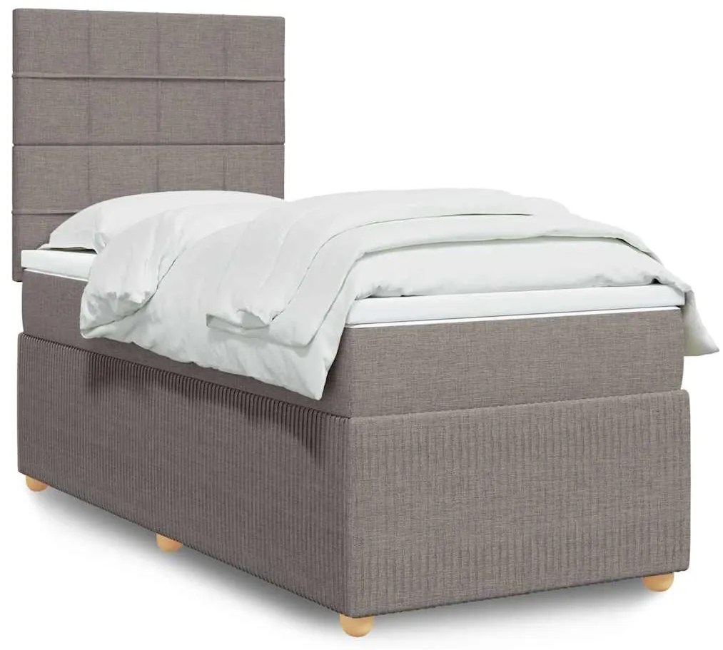 Box spring postel s matrací taupe 90x200 cm textil 3291943