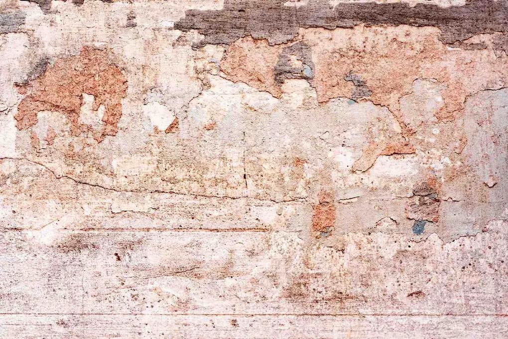 DIMEX | Samolepicí vliesová fototapeta na zeď Fragment stěny s trhlinami MA-5-2430 | 375 x 250 cm | červená, oranžová