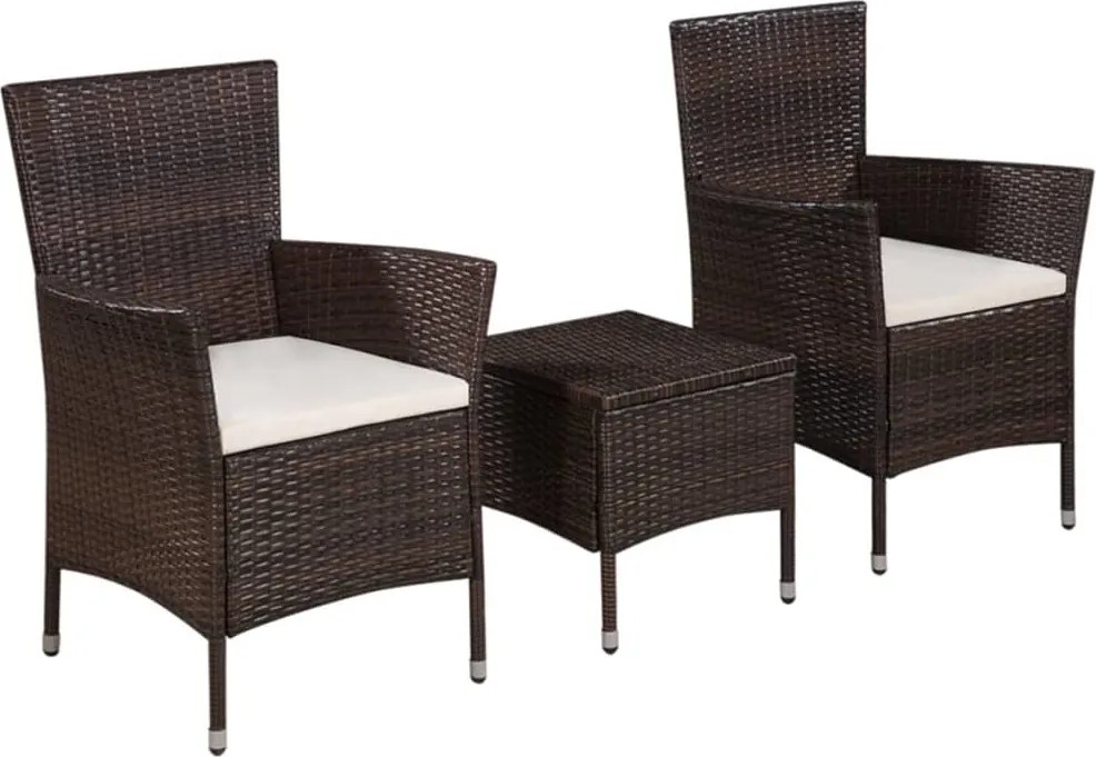 vidaXL 3dílný bistro set polyratan [44095] Barva: Šedá