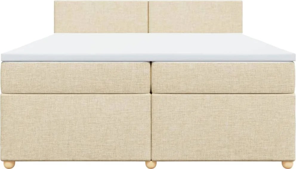 Box spring postel s matrací krémová 200x200 cm textil 3286785