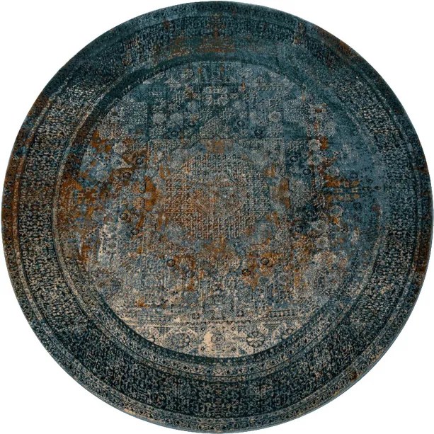 Koberec OMEGA MAMLUK tmavě modrý / hnědý kruh