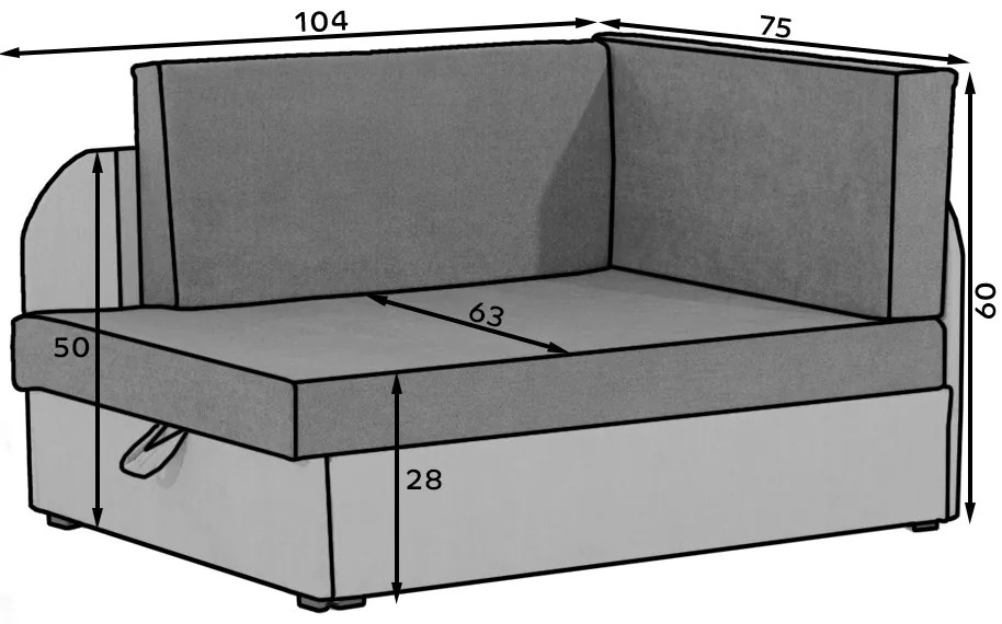 Eltap Rozkládací pohovka Rosa Materiál a barva potahu: Alova 79, Alova 10 - tmavě modrá