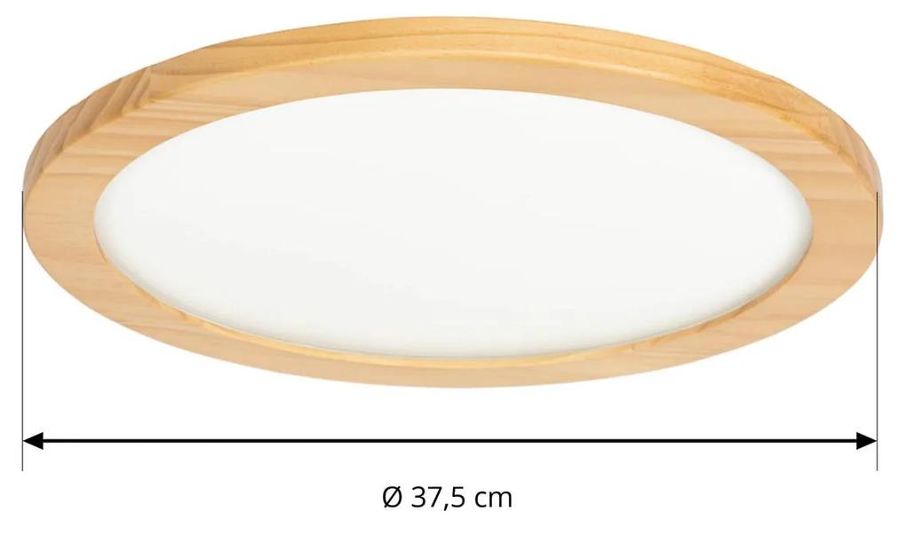Lucande Joren LED stropní, kulaté, dřevo Ø 37,5cm