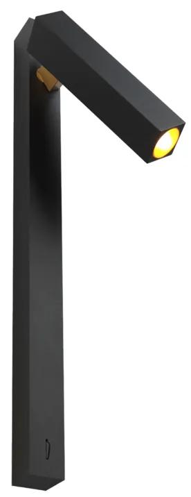 Lineární nástěnná lampička s vypínačem Mick Snooze Barevná varianta: Černá / Zlatá, Teplota chromatičnosti: 2700 Kelvinů