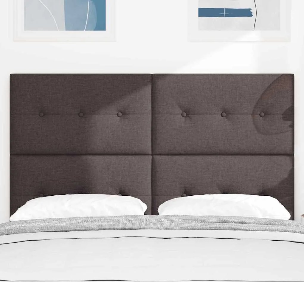 Výškově nastavitelné čelo postele Tmavě hnědá 144 cm textil 3337824