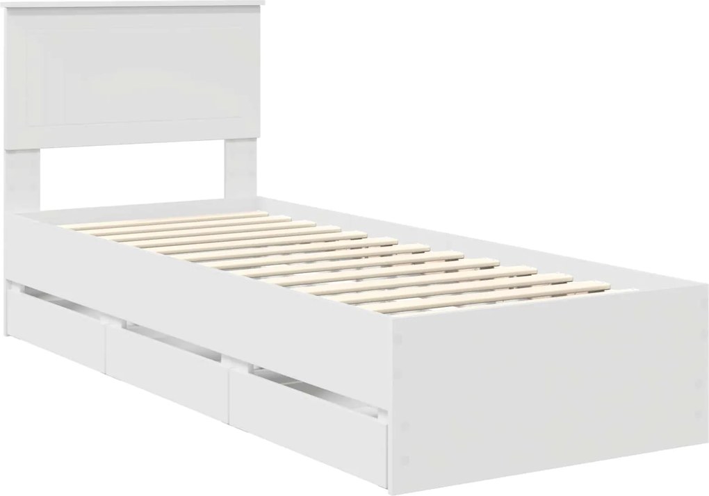 Rám postele se zásuvkou Bílá 75 x 190 cm Inženýrské dřevo 3410756