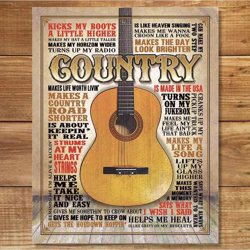 Plechová cedule Country - Made in America 40 cm x 32 cm