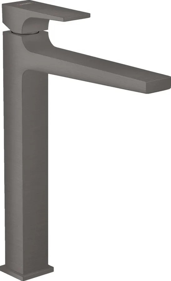 Hansgrohe Metropol, vysoká umyvadlová baterie, s výpustí Push-Open, kartáčovaná černá chromová, 32512340