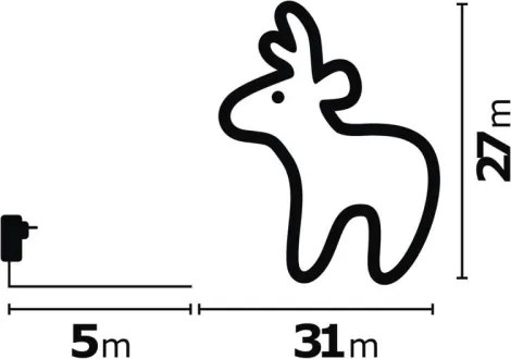 LED vánoční jelínek EMOS DCFC06 ZY2275 230V studená bílá s časovačem
