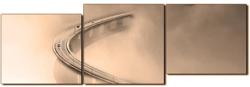 Obraz na plátně - Most v mlze - panoráma 5275FE (150x50 cm)