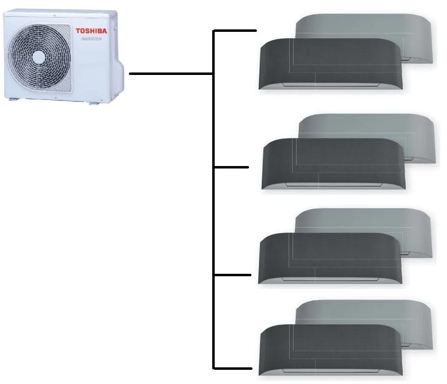 Klimatizace Toshiba Haori 1+4 ( 2,5kW + 2,5kW + 2,5kW + 2,5kW ) Multi-split R32