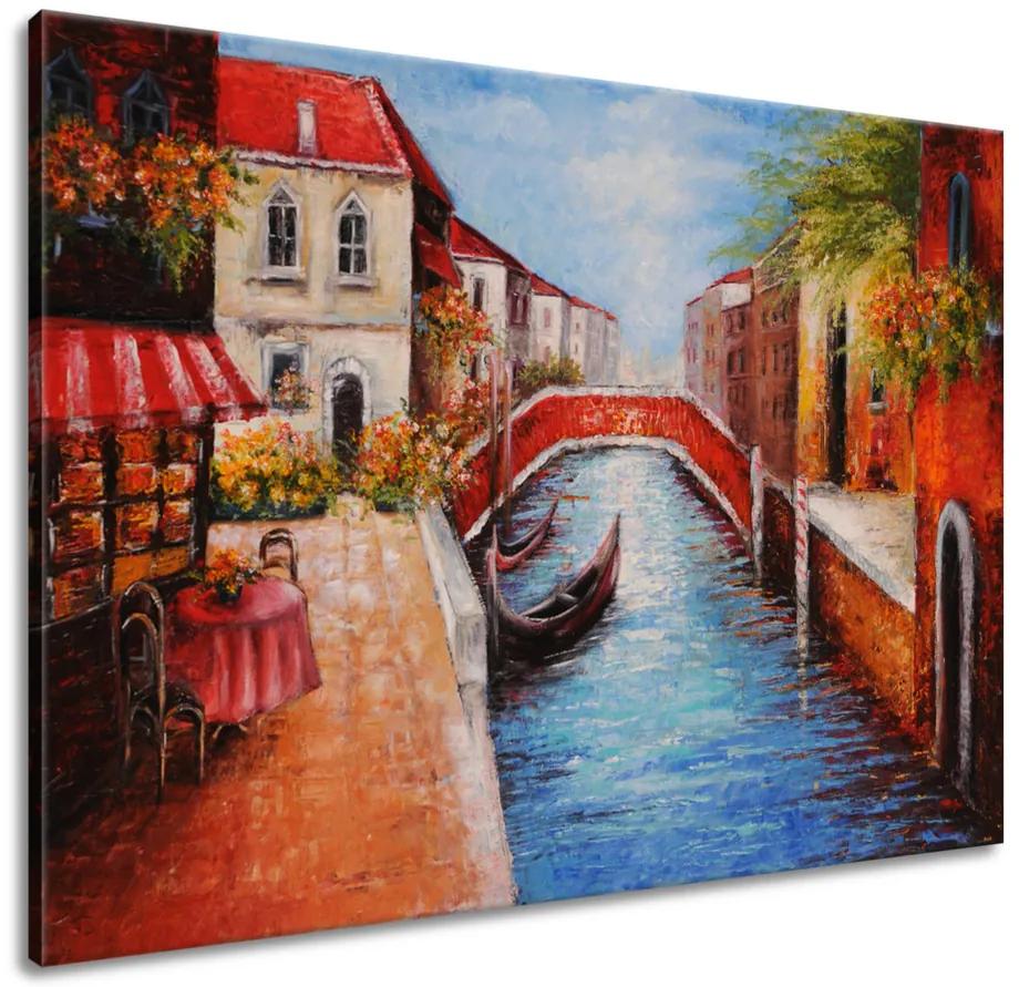 Gario Ručně malovaný obraz Klidná ulice v Benátkách Rozměry: 100 x 70 cm