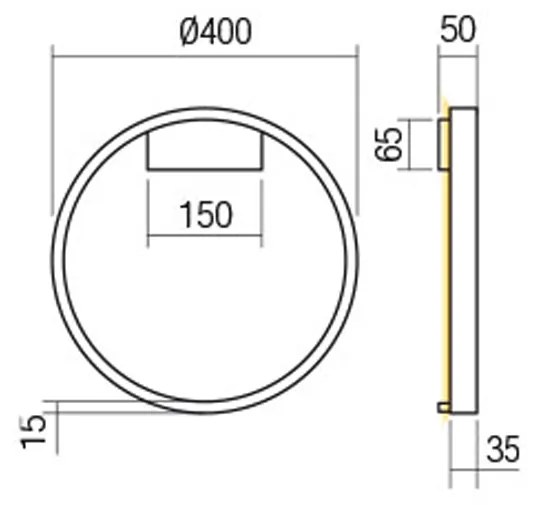 Redo 01-2816 nástěnné LED svítidlo Febe pískově bílé, 24W, 4000K, ø40cm