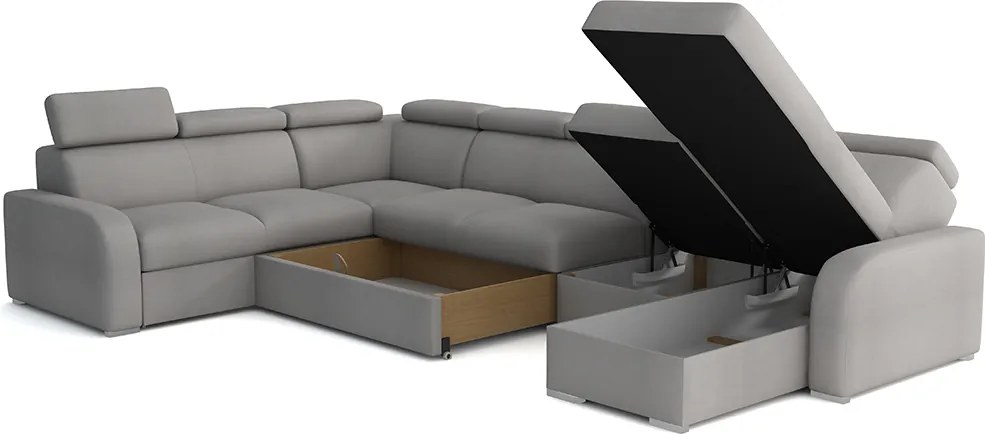 Sedací souprava OSLO U | 250x380x170 | rozkládací + 3x úložný prostor | VÝBĚR TKANIN