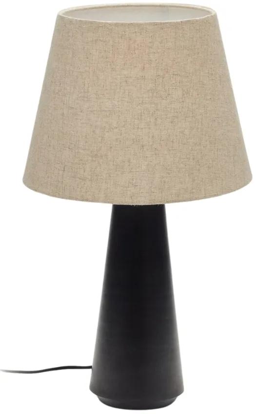 Béžová lněná stolní lampa Kave Home Torrent