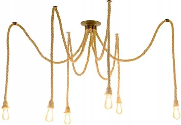 Toolight - Závěsná lampa 6xE27 APP680-6CP, zlaté lano, OSW-07864