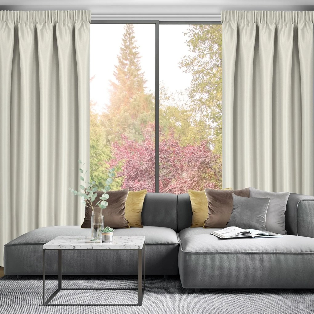 ZATEMŇOVACÍ ZÁVĚS NA PÁSCE SELINA 140X270 CM KRÉMOVÁ
