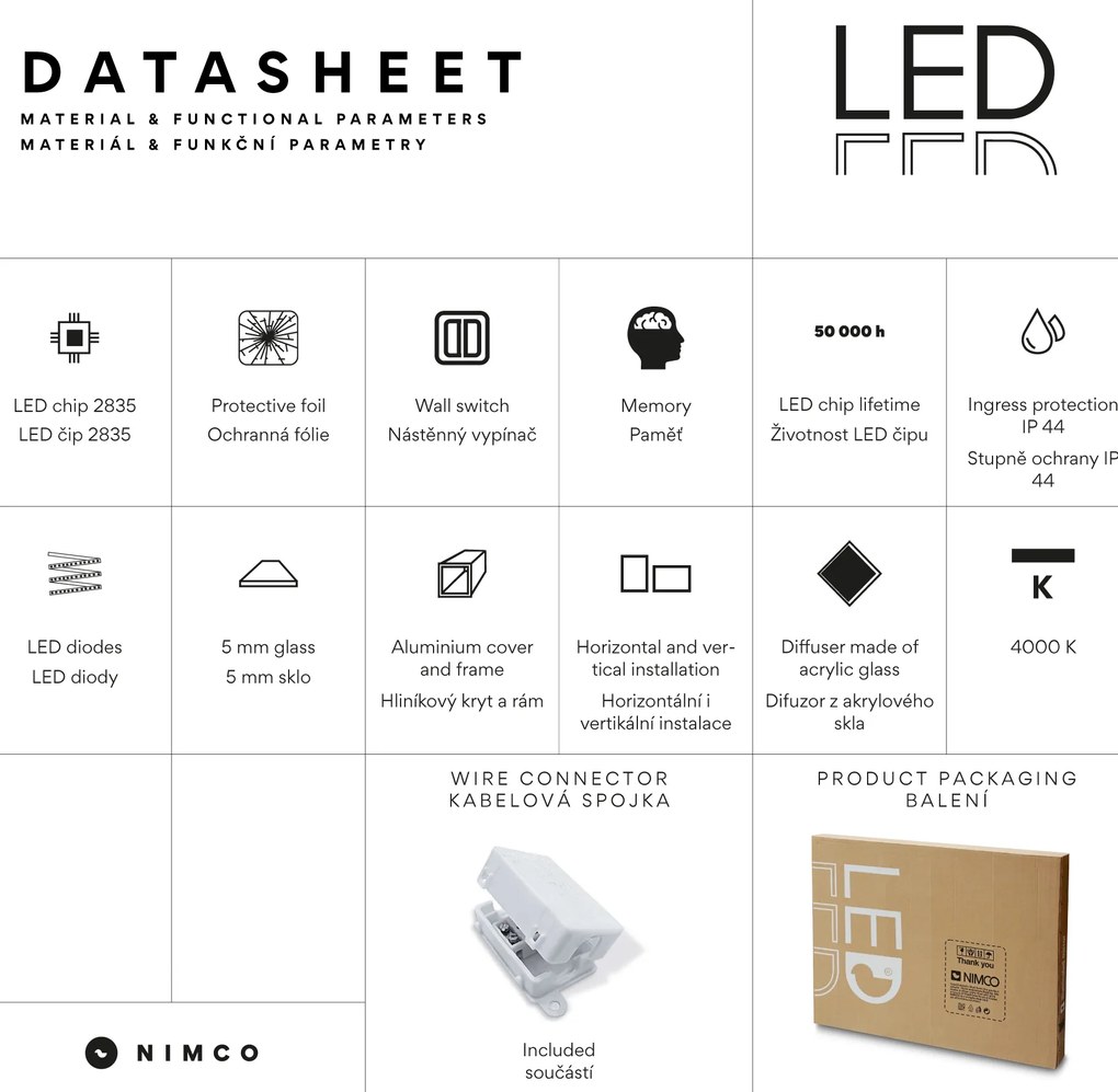 Nimco Černé kulaté LED zrcadlo pr. 600 - ZPC 28000R-90