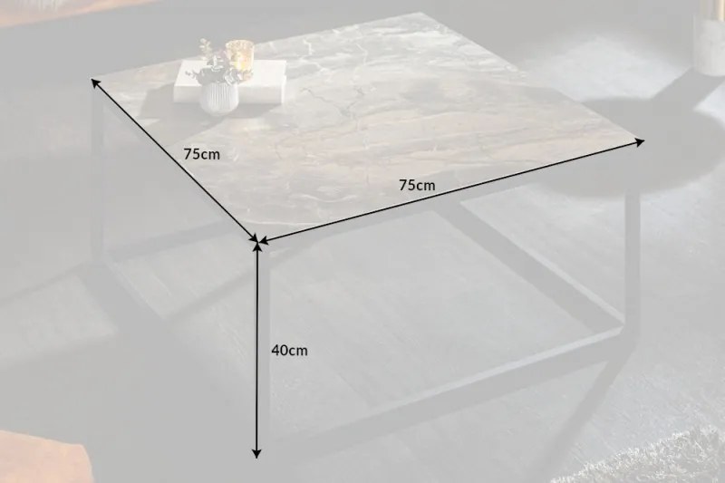 Konferenční stolek symbióza 75cm mramorový vzhled keramika / 40670