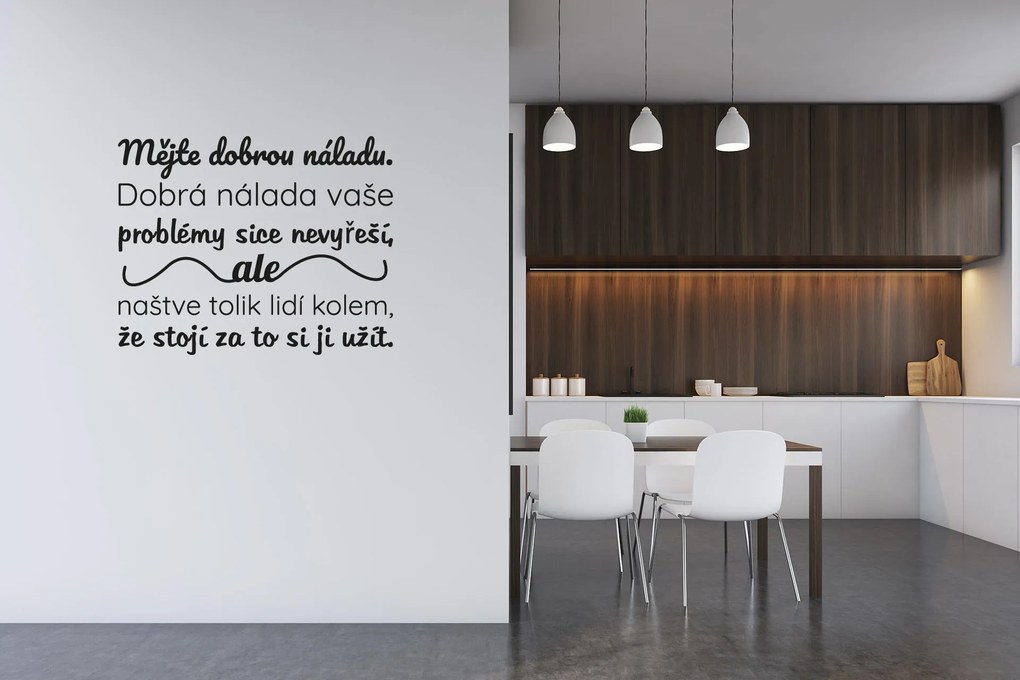Samolepka na zeď Dobrá nálada Barevná varianta: Černá, Velikost (šířka x výška): 50x40cm