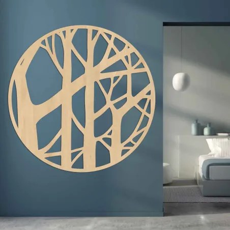 Designová dřevěná dekorace květinový ornament | SENTOP HDF0376