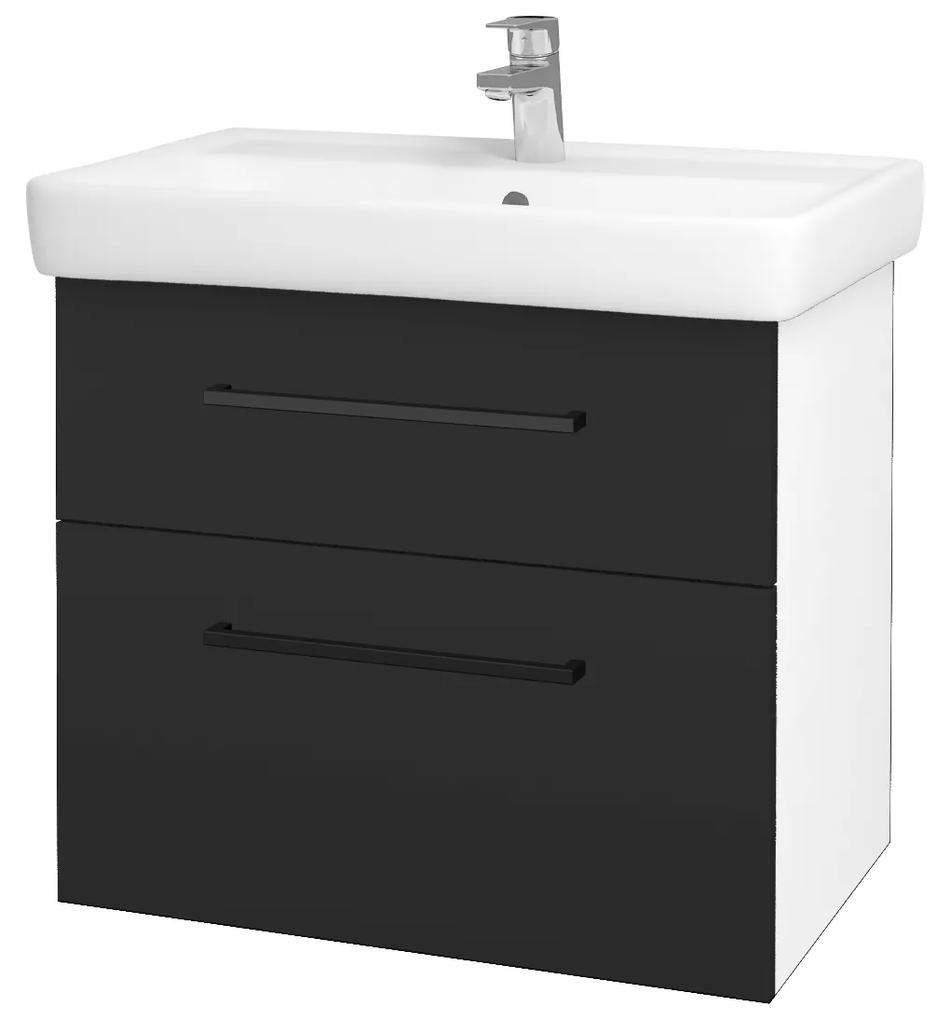 Dřevojas Koupelnová skříň Q MAX SZZ2 70 Varianta: N01 Bílá lesk / Úchytka T03 / IND Individual