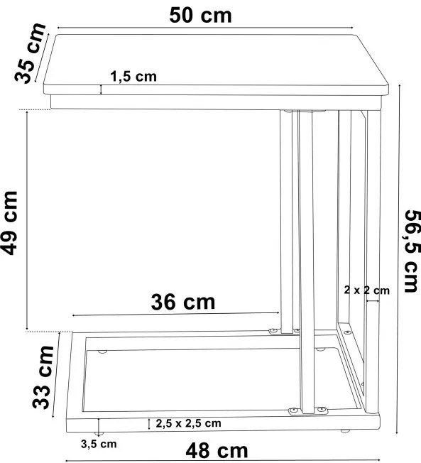 Příruční stolek MEREN starý dub