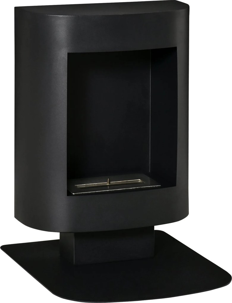 HOMCOM 1,5L Bioetanolový krb s provozem až 3 hodiny, krb s pokrytím do 20 m², výkon 2000W, 46,5x53x65cm, černý | Aosom
