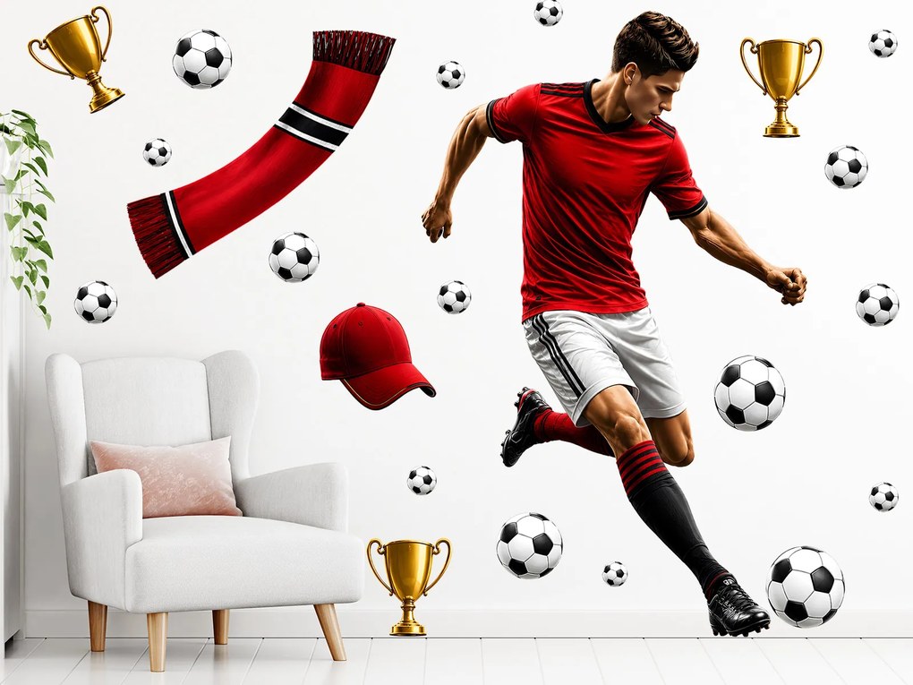 Fotbalista Manchester United úpravy na přání sportovní samolepky na zeď arch 46 x 75 cm