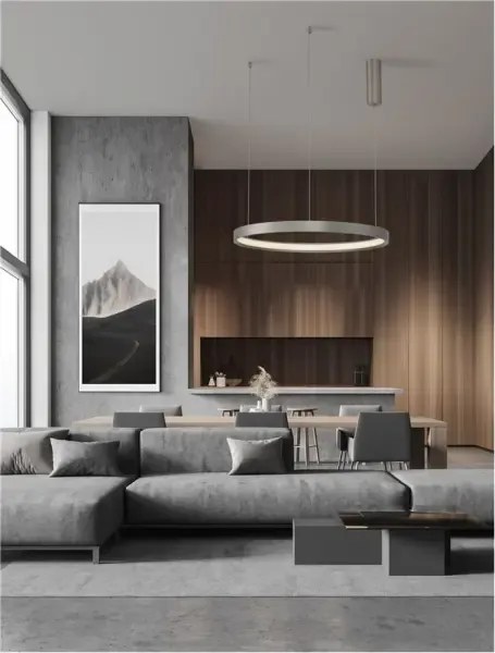 LED lustr Perrine 60 stříbrná
