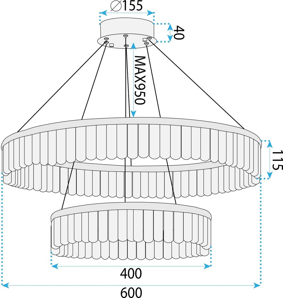 Toolight Toolight, LED stropní svítidlo, 72W, 3500lm, APP1750-CP, zlatá, OSW-04047