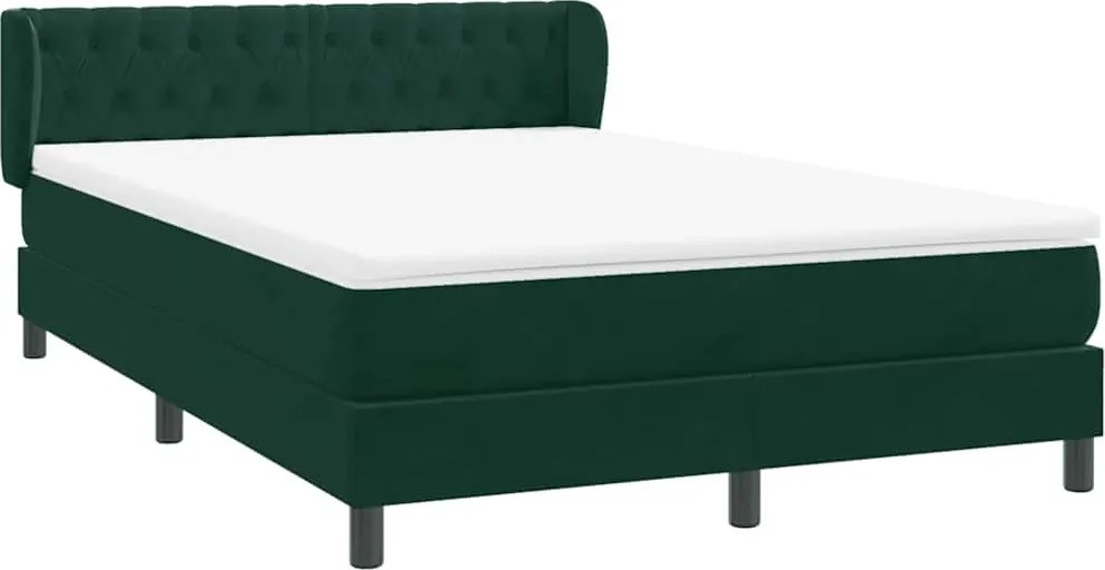 Box spring postel s matrací tmavě zelená 160x220 cm samet 3317826