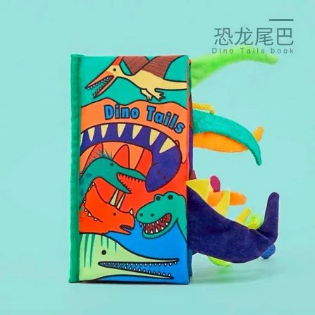 Textilní vzdělávací knížka - se zvířecími ocásky (více variant) Varianta: Vzdělávací kniha - dinosauří ocásky