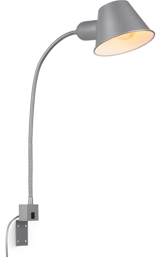 Briloner 2079-014 - Nástěnná flexibilní lampa 1xE27/10W/230V stříbrná