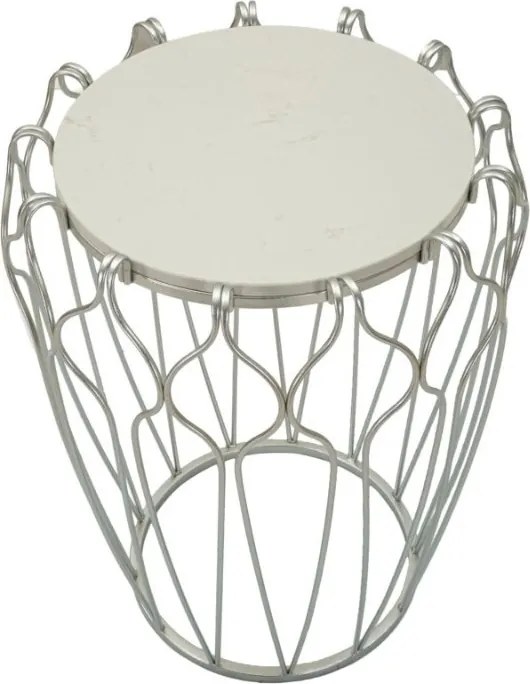 Designový odkládací stolek Gamaliel 47,5 cm stříbrný