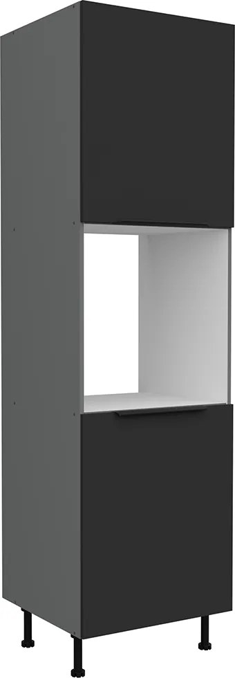 ARIA ab | vysoká skříňka 60 DP-215 2F na vestavnou troubu | 60 cm | ANTI FINGERPRINT povrch | antracit/černá