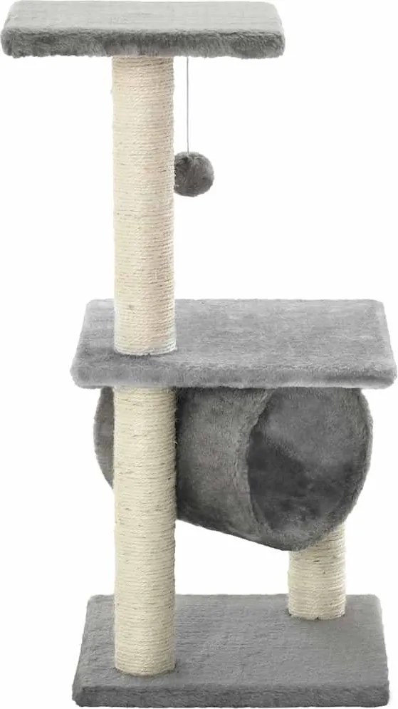 Škrabadlo pro kočky se sisalovými sloupky 65 cm šedé 170546