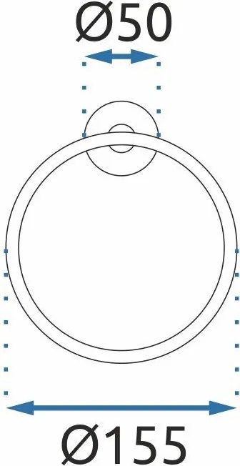 Rea Mist 05, kulatý prstenový držák na ručník 332915A, černá matná, REA-06904