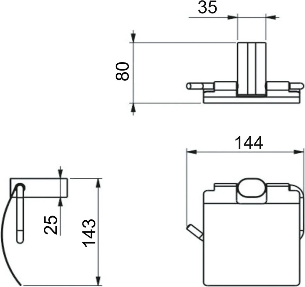 Sapho Sapho, FLORI držák toaletního papíru s krytem, černý, RF007/15