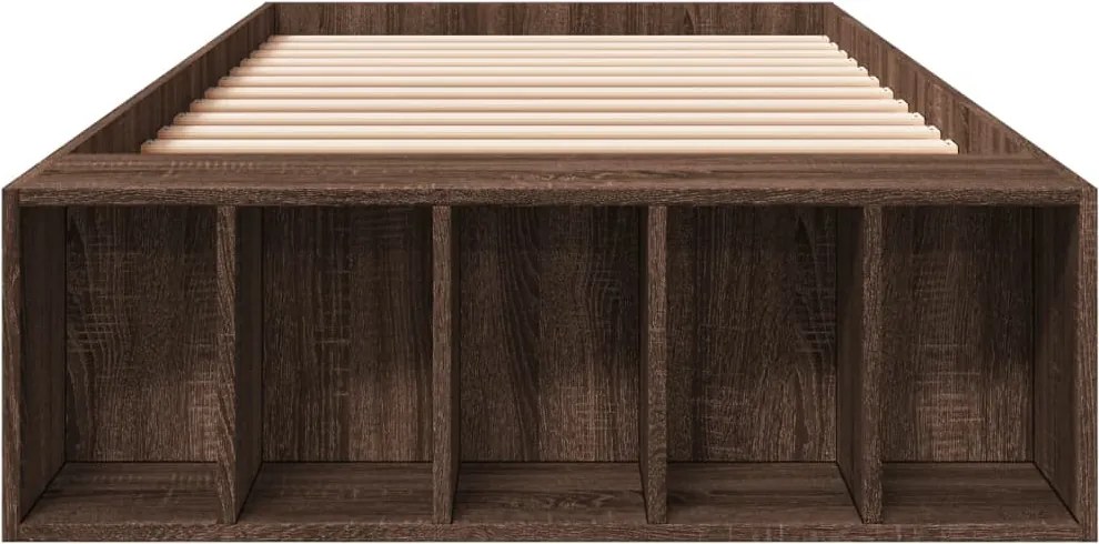 Rám postele hnědý dub 75 x 190 cm kompozitní dřevo 3280628